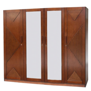 4 Door Wooden Almirah – FCB 611 WD – Fossil Furniture